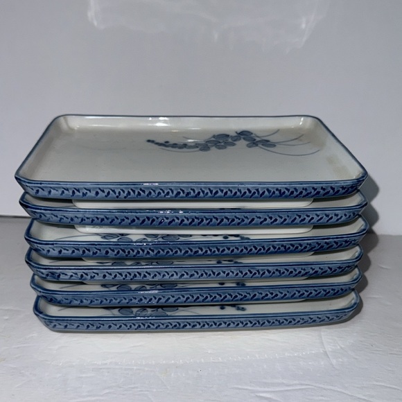 Vintage | Dining | Vintage Japanese Set Of 6 Ceramic Rectangular Plate ...